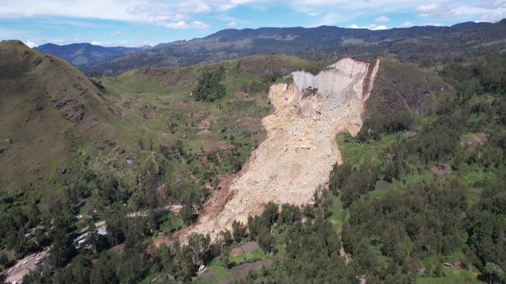 Aerial footage shows extent of landslide as locals dig for survivors ...