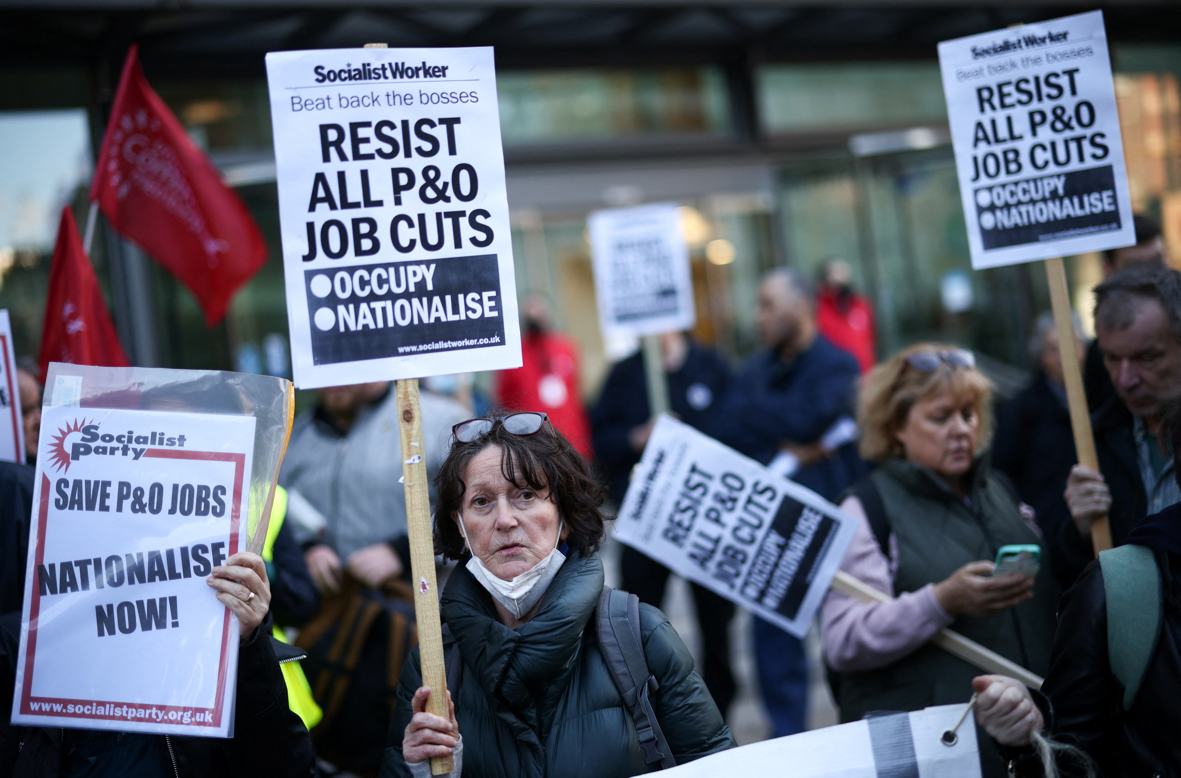 Protests outside P&O parent company offices as hundreds laid off in job ...