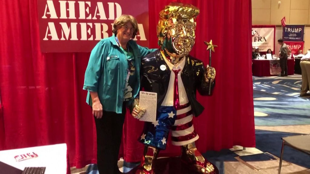 Golden Trump statue unveiled at C-PAC - ABC News