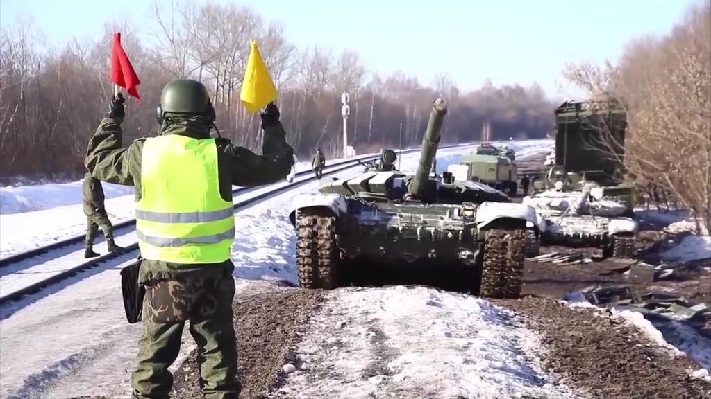Russia says this video shows forces withdrawing - ABC News