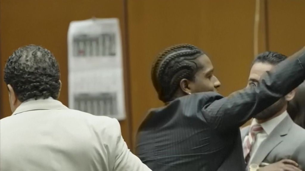 A$AP Rocky celebrates not guilty verdict in court - ABC News