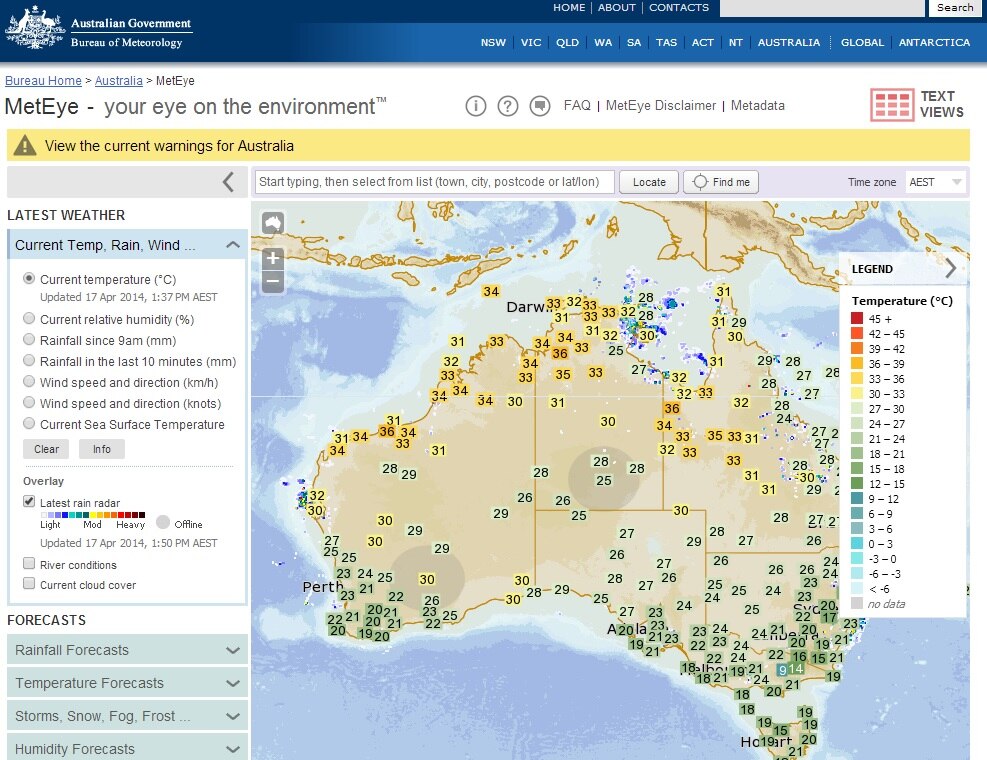MetEye a new weather service from the Bureau of Meteorology - ABC News