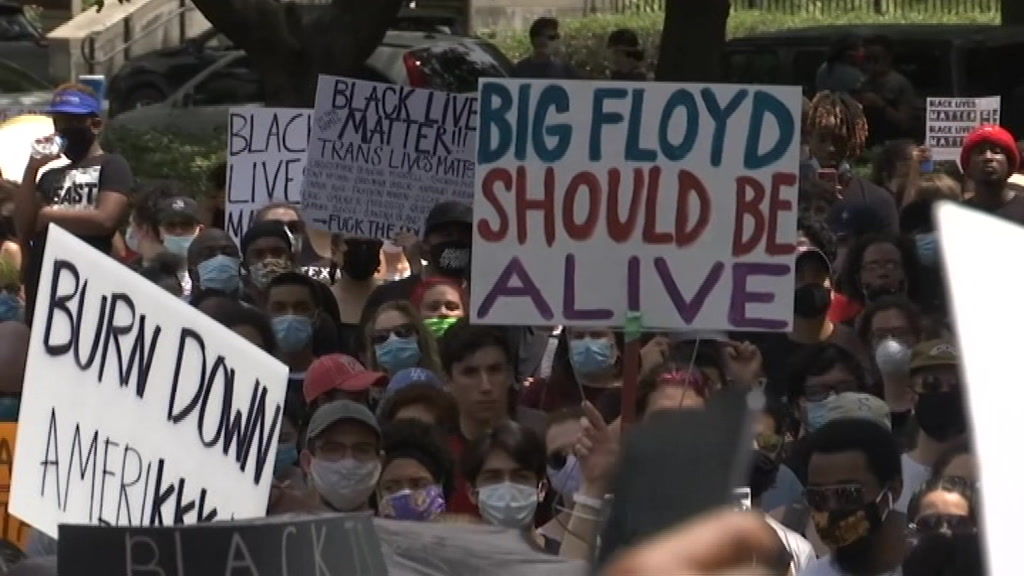 Protesters gather outside City Hall in Houston - ABC News