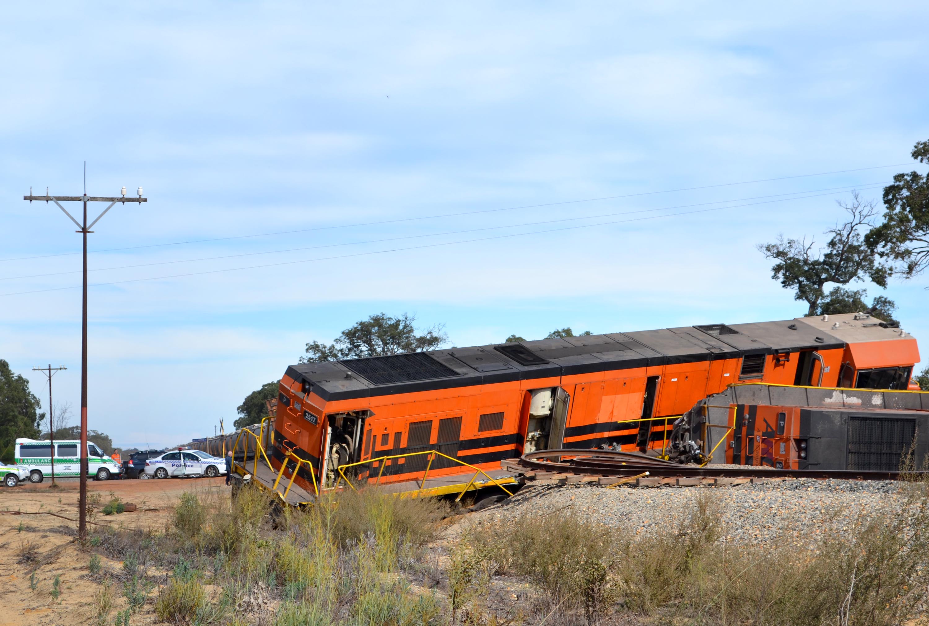 Wheat train derailed after collision with truck - ABC News