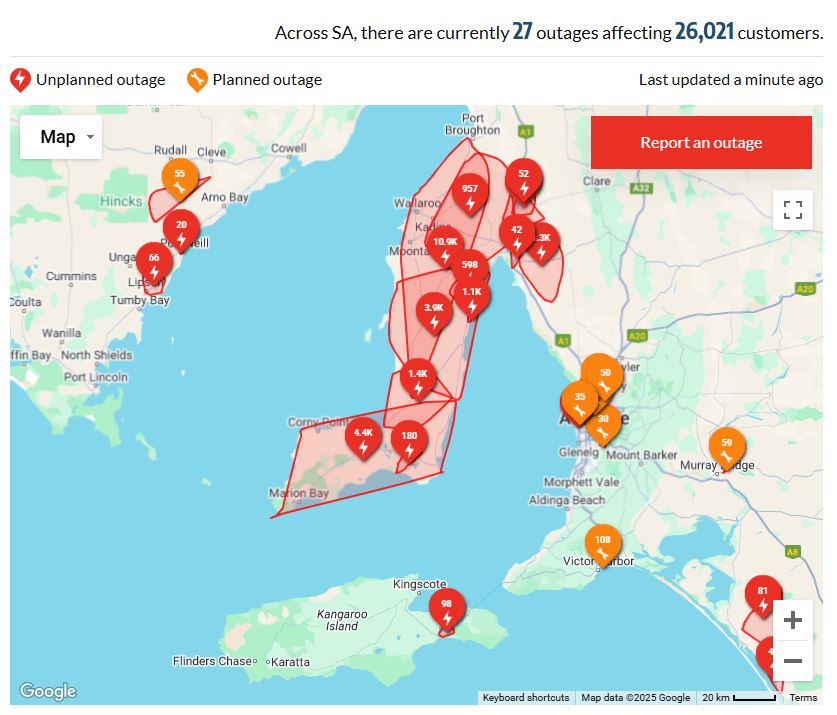 More than 20,000 left without power in regional SA due to transmission ...