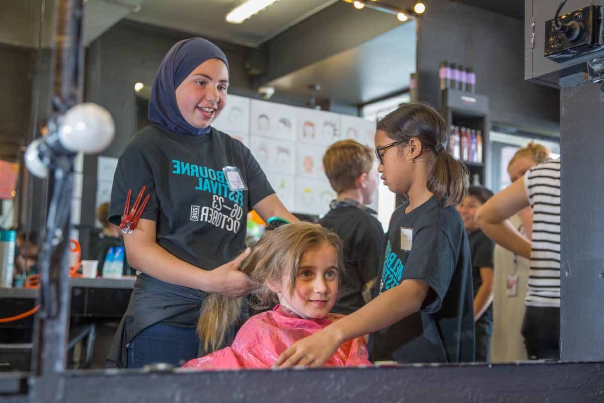 Haircuts by children: school kids learn hairdressing as part of ...