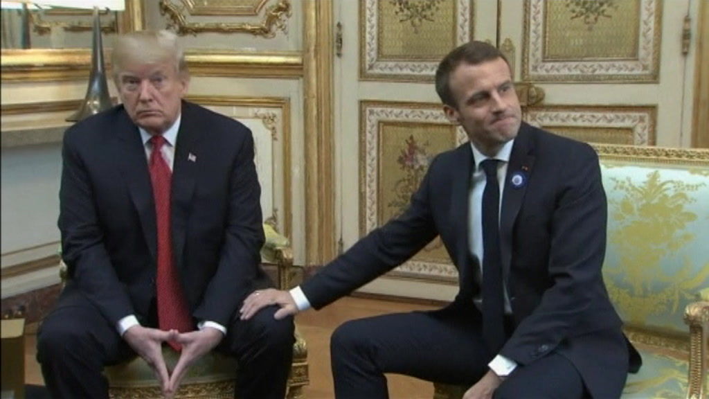 Macron meets Trump after US President criticises him on Twitter - ABC News