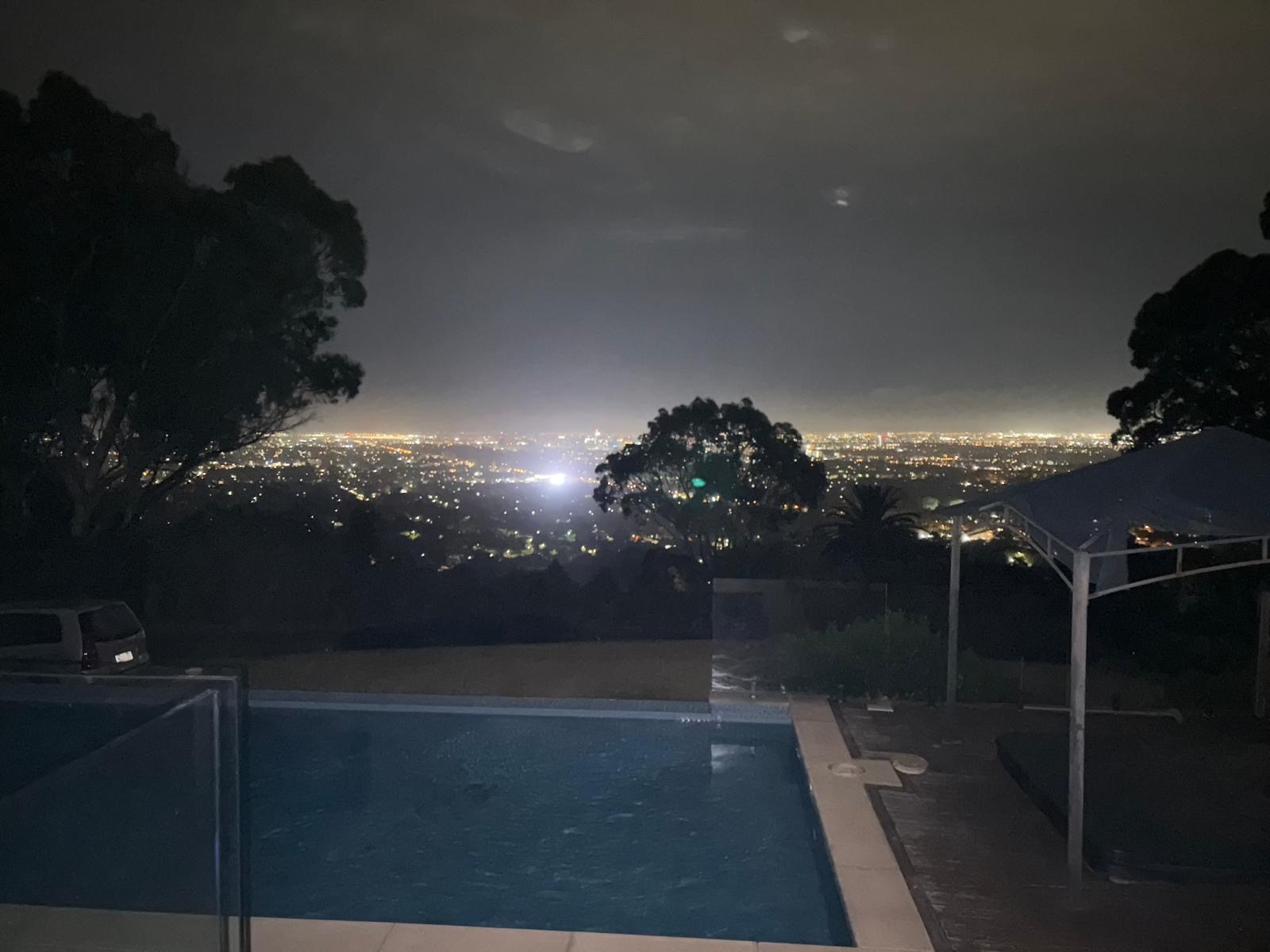 Burnside Village light burns bright seen kms away in Adelaide Hills ...