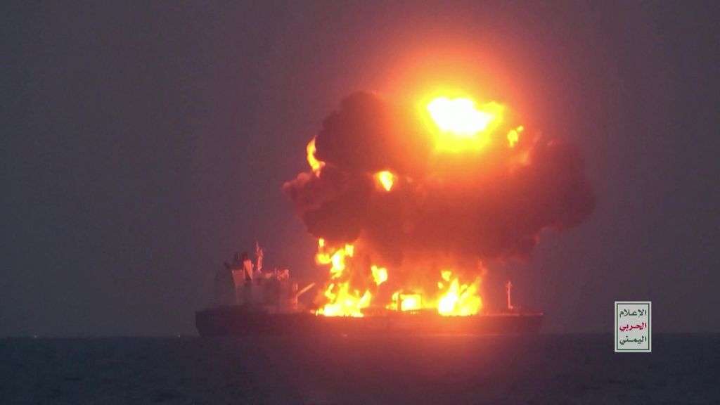 Fires rage on board Greek-flagged tanker in Red Sea, one day after ...