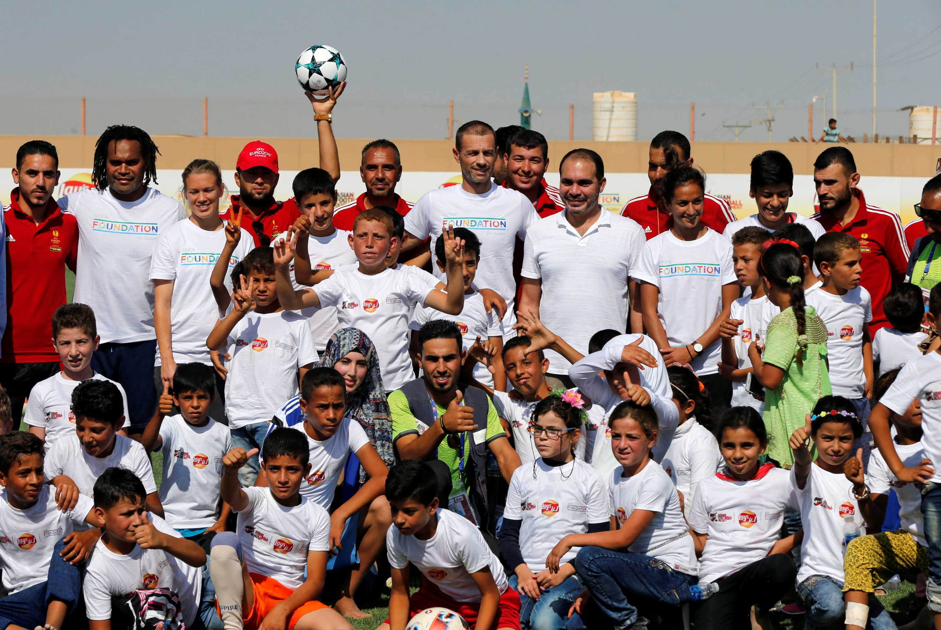 Syrian refugee camp in Jordan gets full-size football pitch from UEFA ...