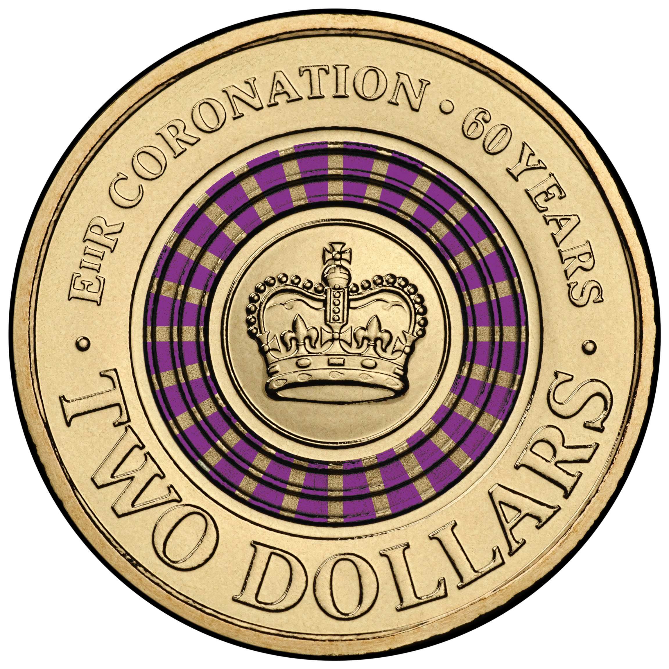 Purple-striped coin celebrates 60th anniversary of Queen's coronation ...
