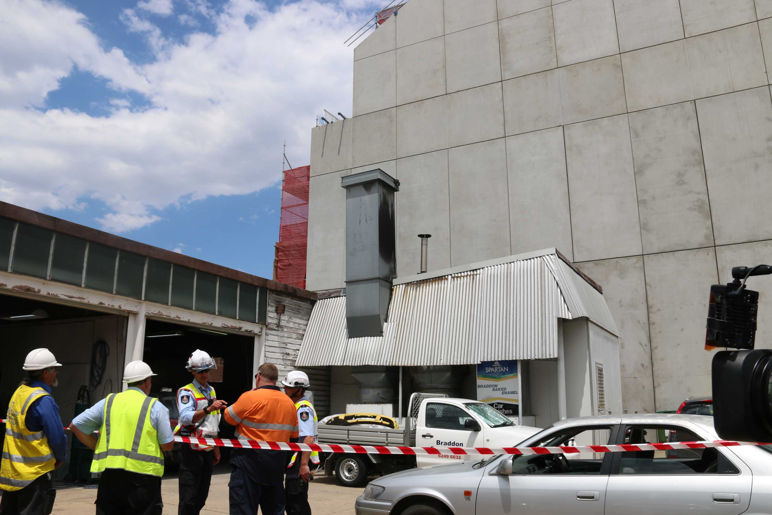 Falling concrete from Canberra construction site crushes car, small ...