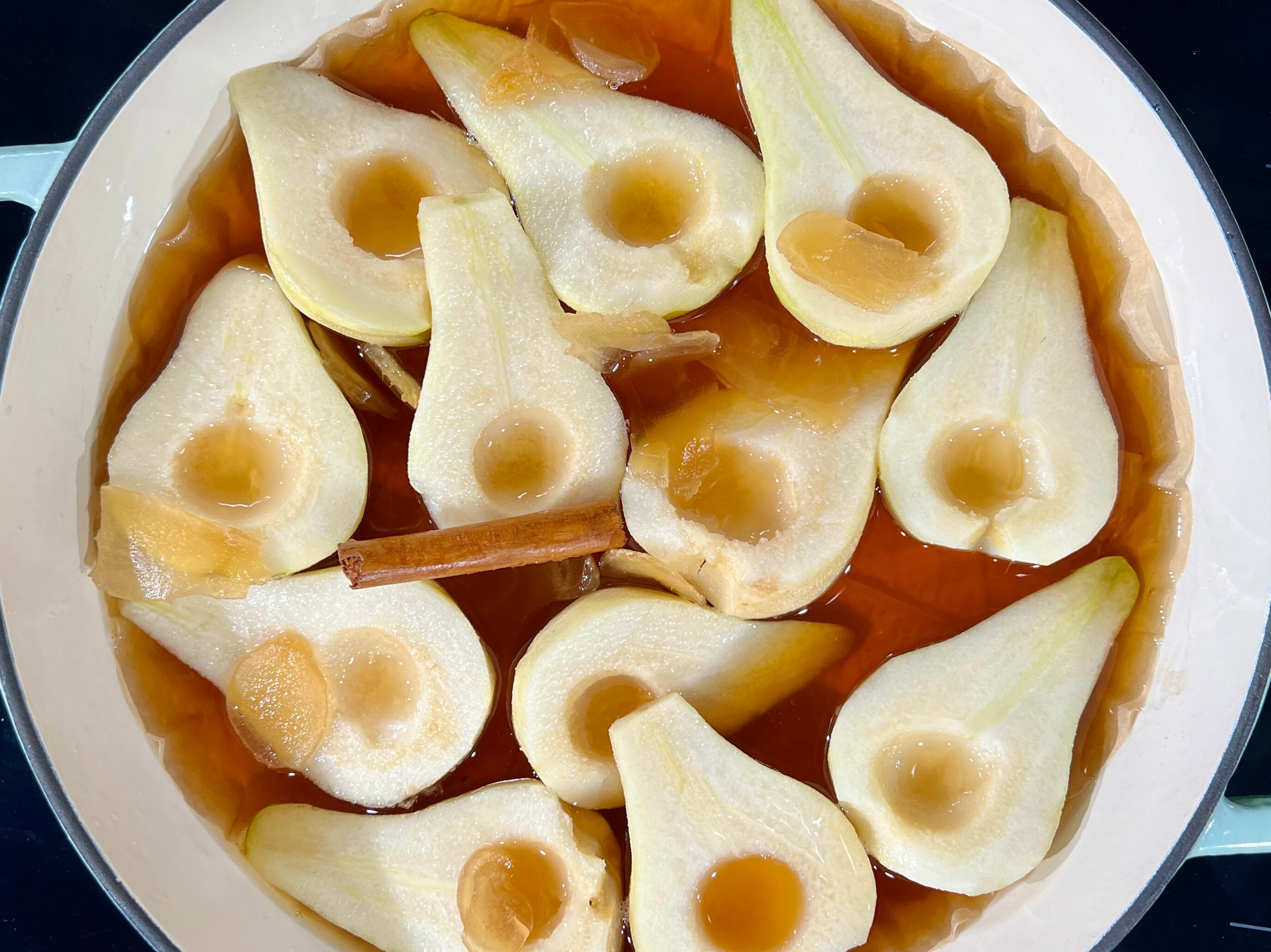 Maple and ginger poached pears with cream - ABC News