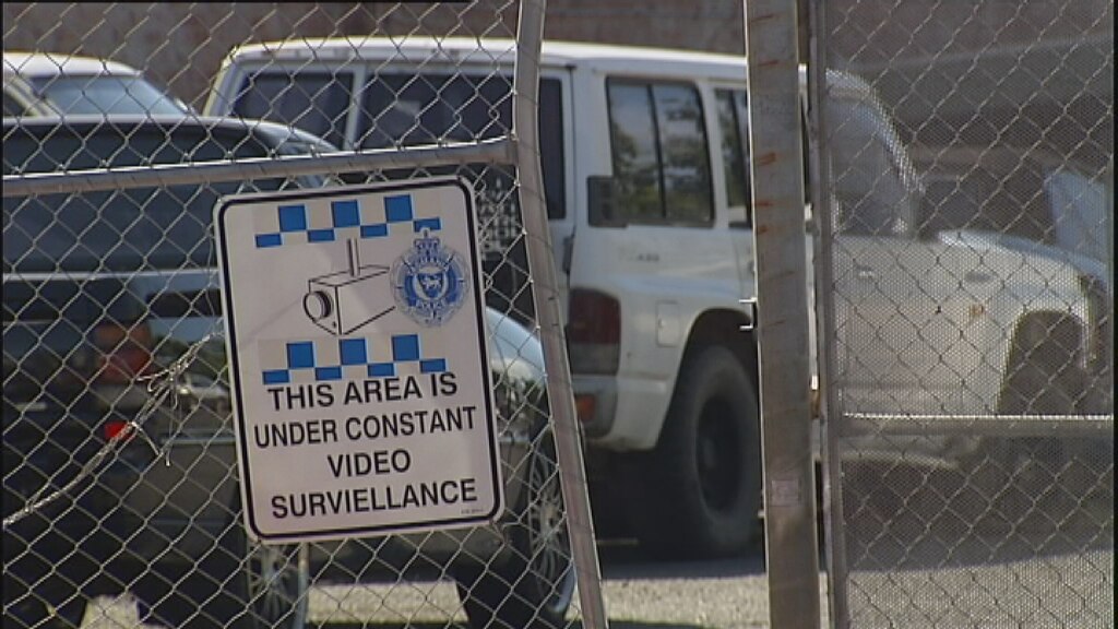 Police security reviewed after its Hobart car compound is rammed - ABC News