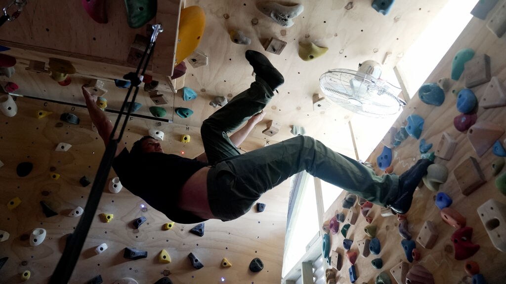 Cam built a bouldering gym in his suburban backyard - ABC News