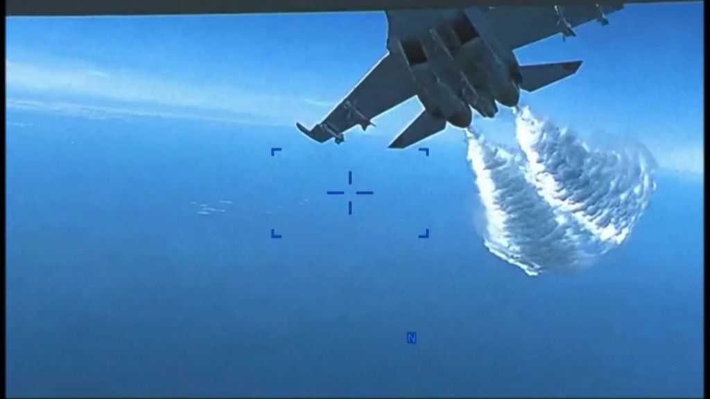 US releases full video of Russian jet intercepting reaper drone - ABC News