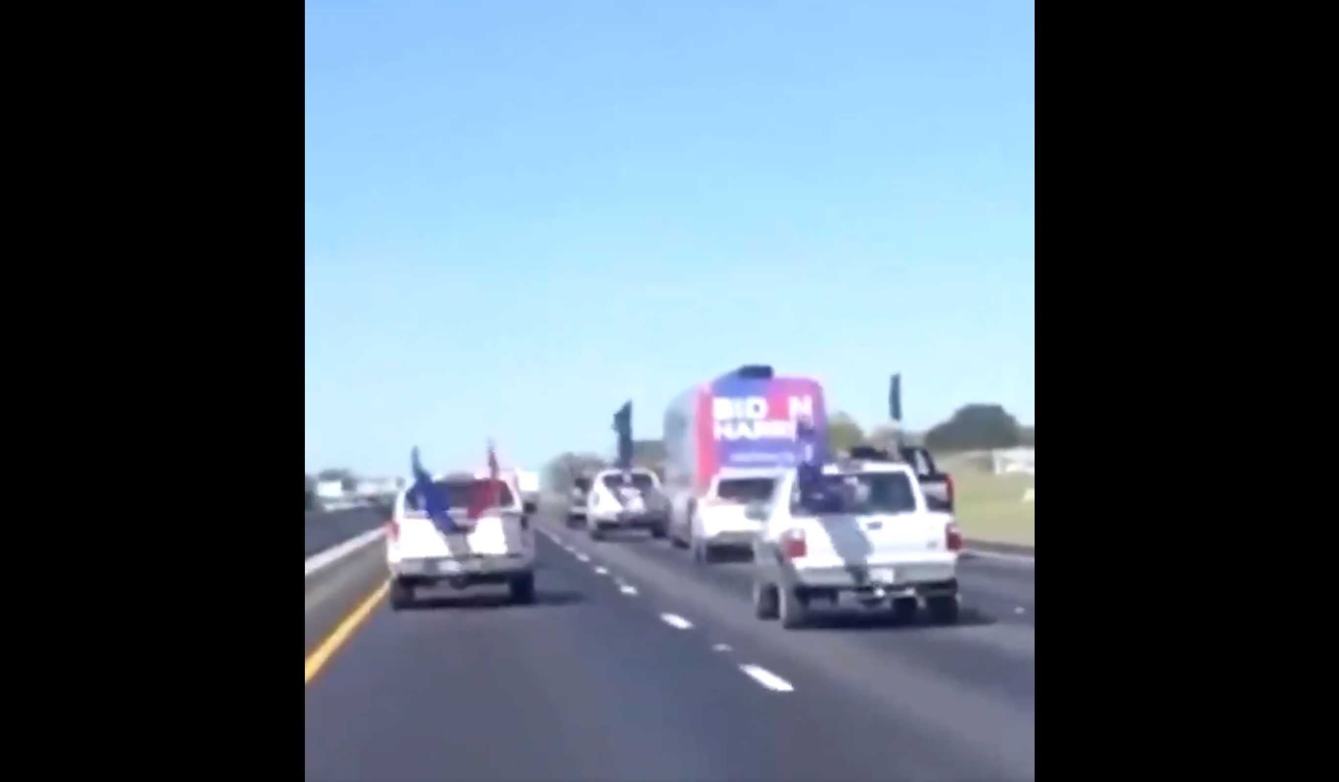 Donald Trump praises supporters who surrounded Joe Biden campaign bus ...