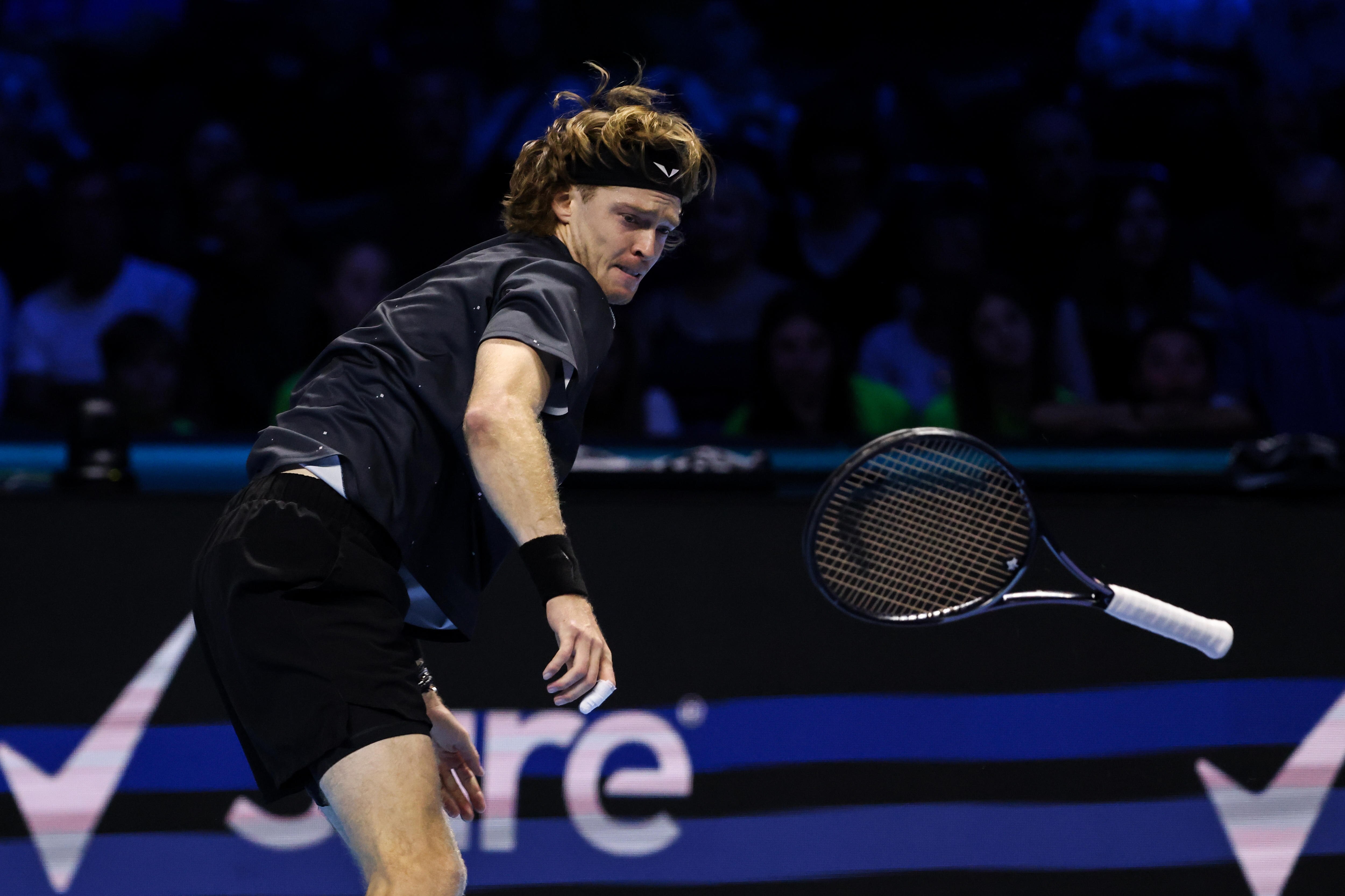 Furious Andrey Rublev left bloodied after smashing his racquet into his ...