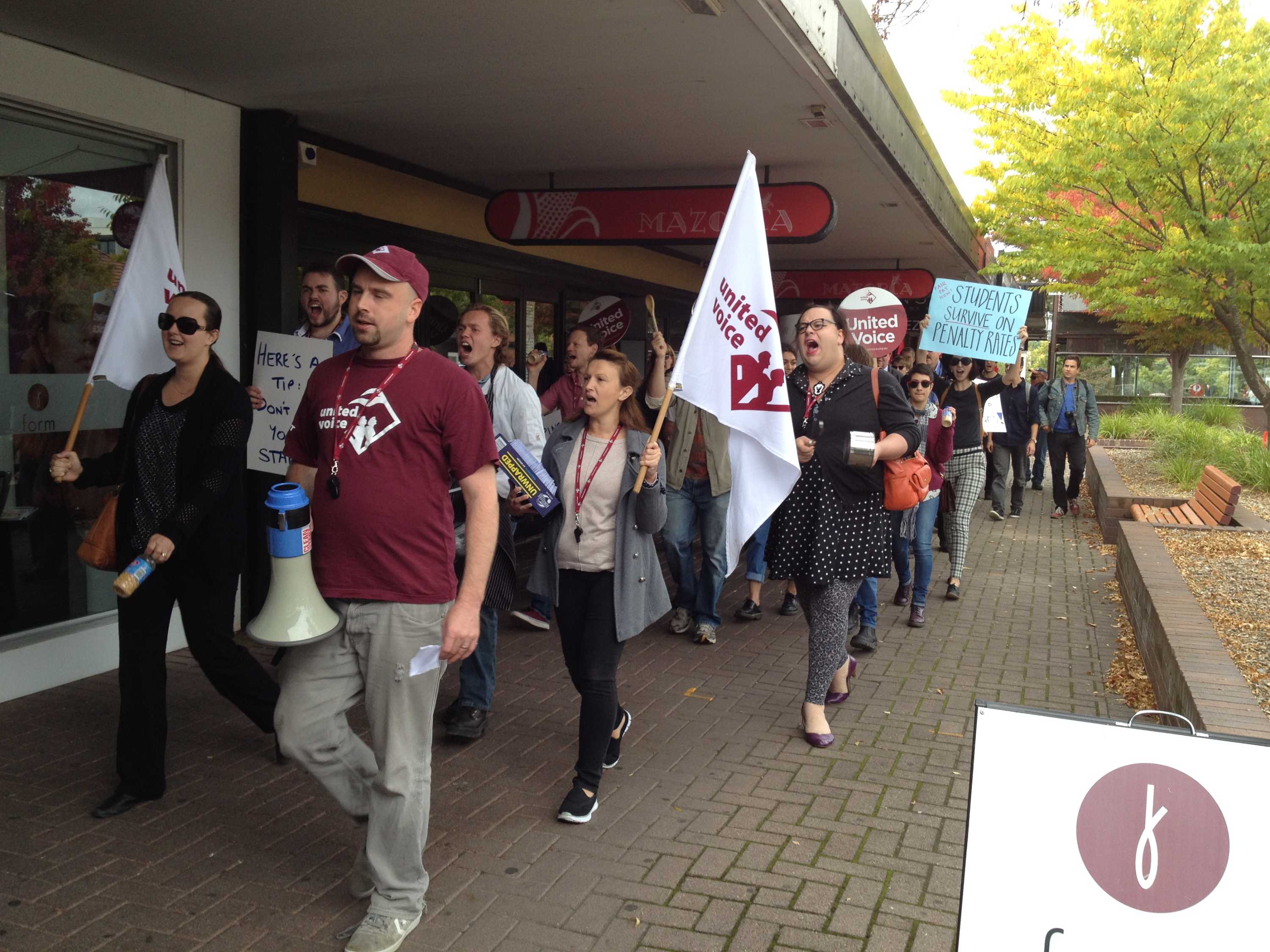 Canberra protesters march against alleged poor hospitality industry pay ...