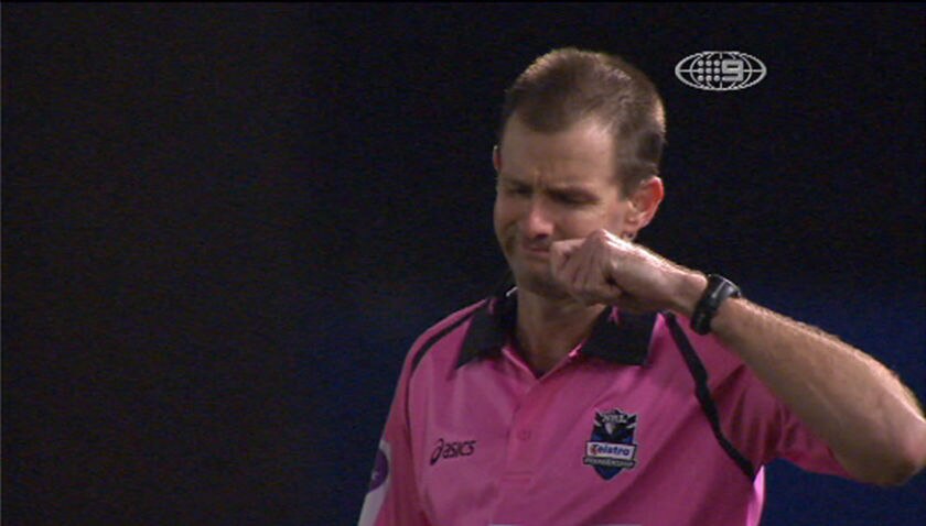 NRL sideline official makes crying gesture - ABC News