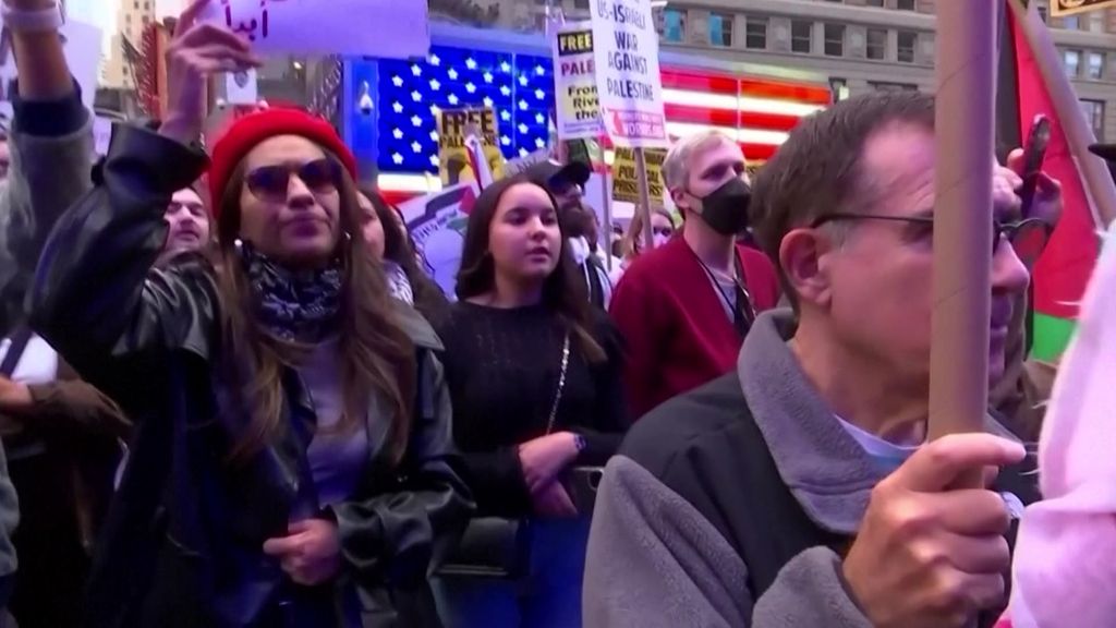 Israel and Palestinian rallies held across New York City - ABC News