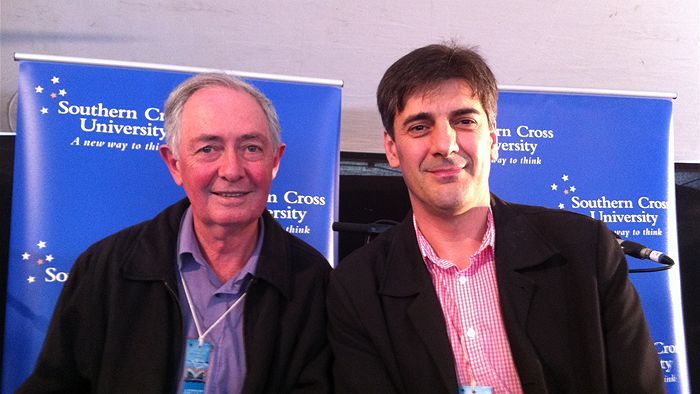 Journalist George Megalogenis and conservationist Professor Ian Lowe ...