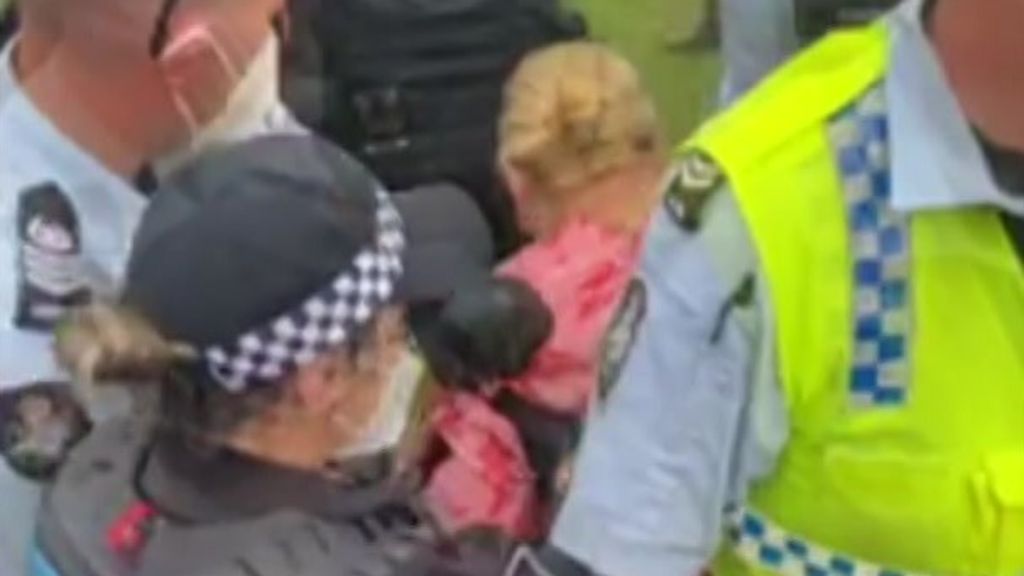 Police and protesters clash in Canberra's parliamentary zone - ABC News