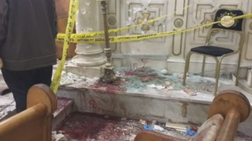 Vision shows the moment a bomb detonates inside St George's Church in ...