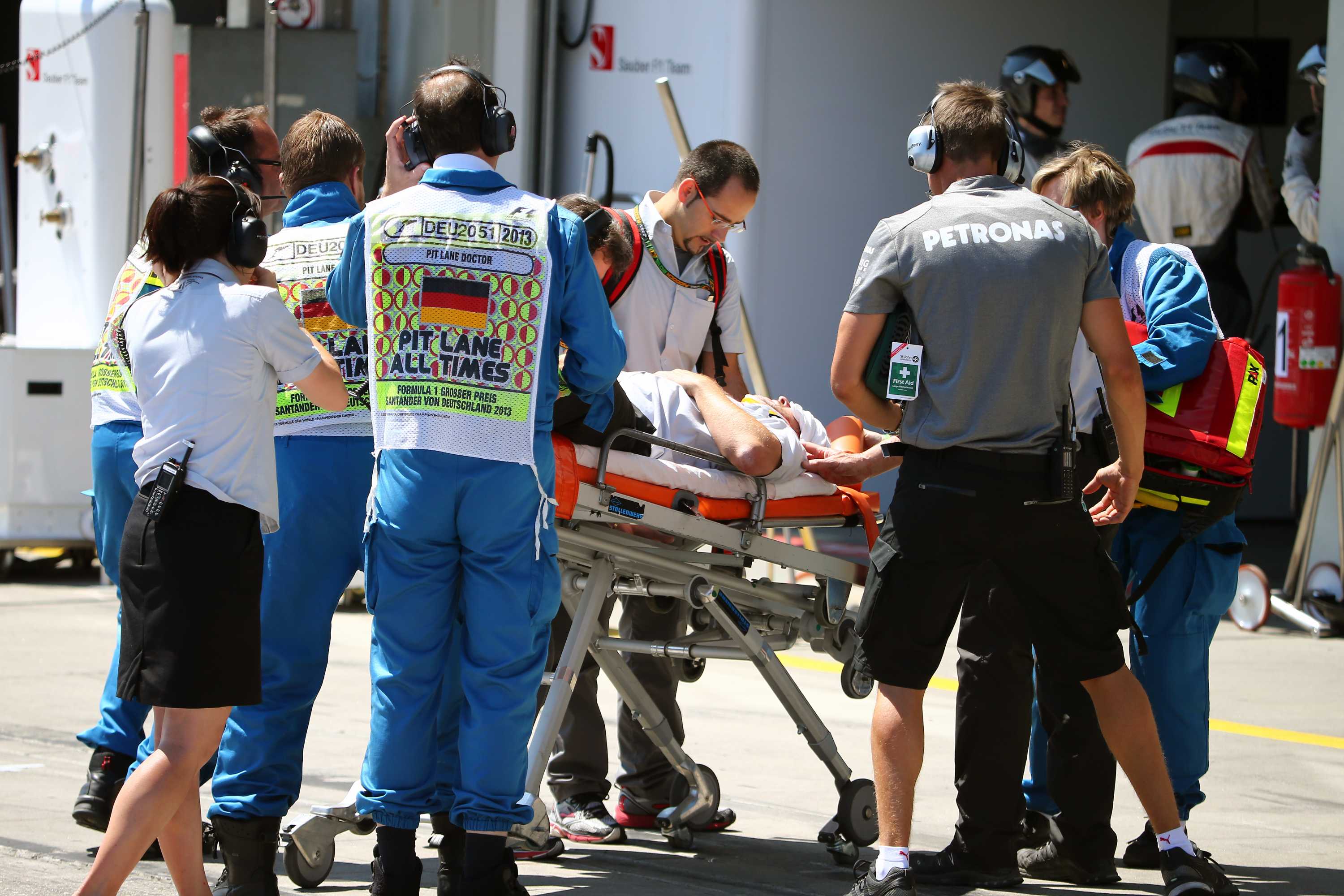 German Grand Prix: Mark Webber's wheel flies off, hits cameraman - ABC News