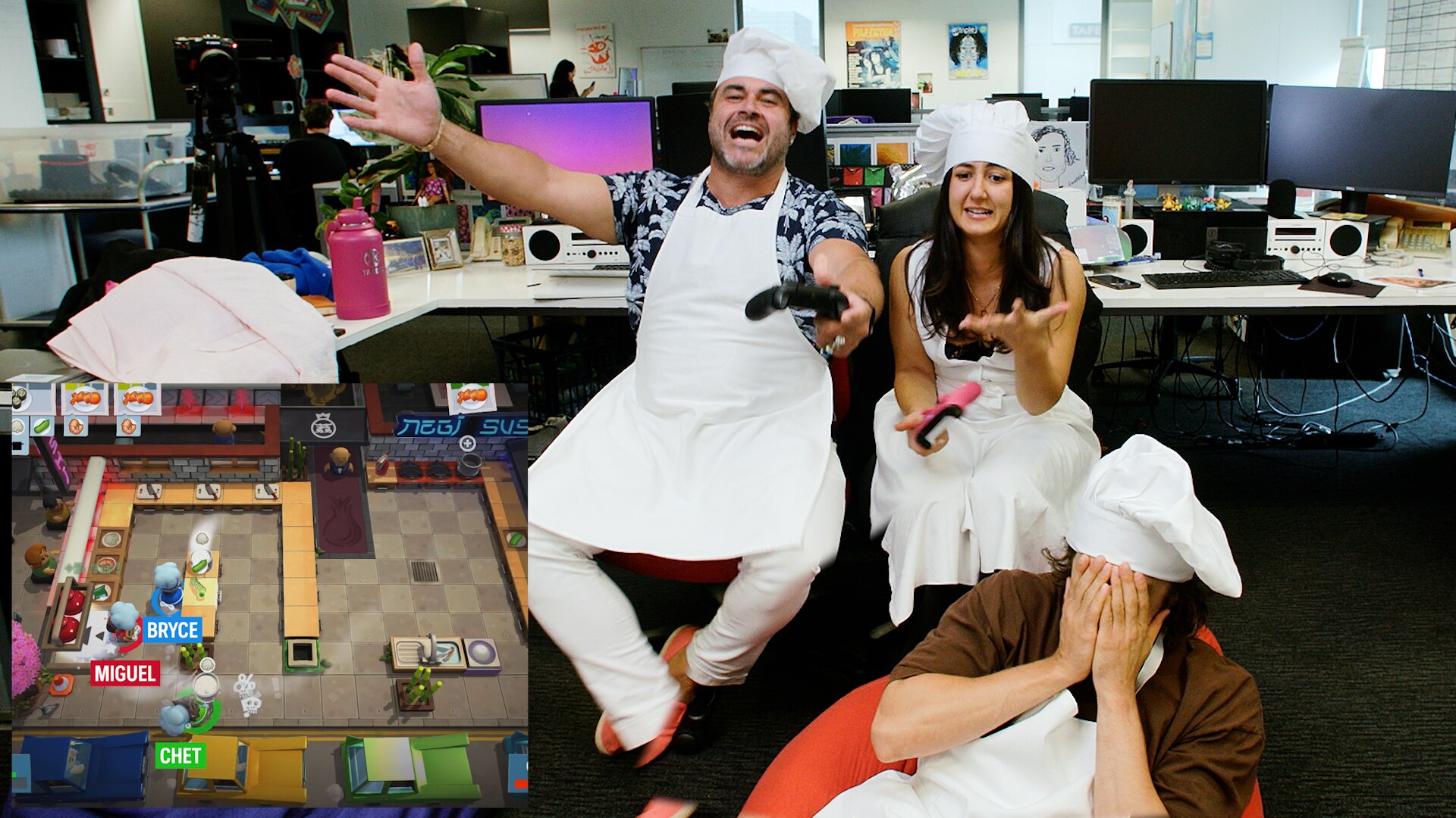 Miguel Maestre versus Bryce & Concetta in Overcooked - triple j