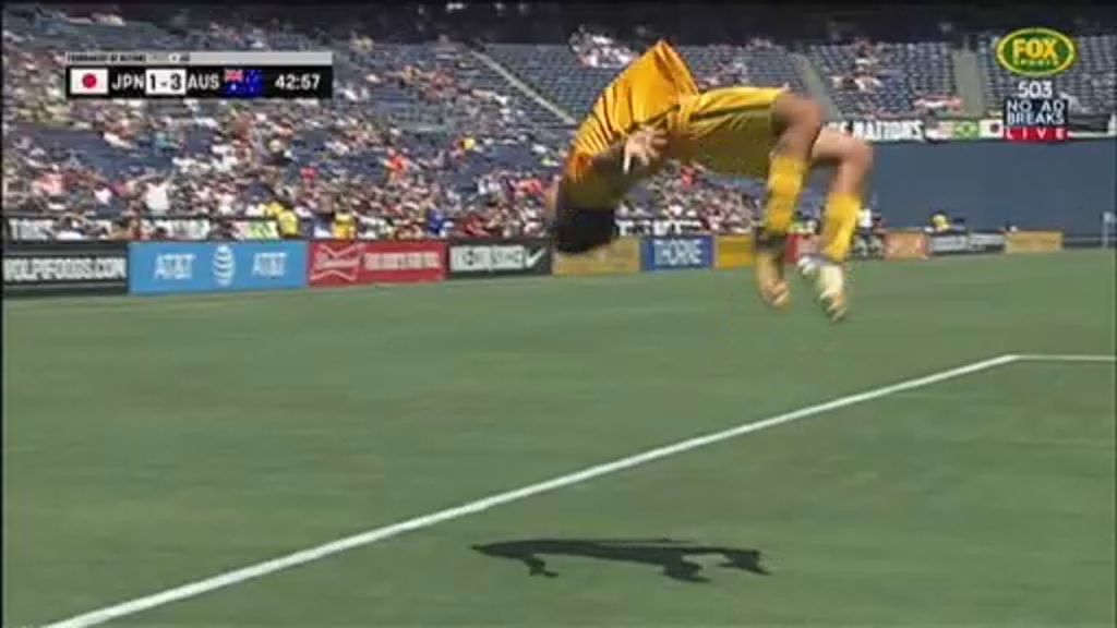 Matildas' Sam Kerr scores first-half hat-trick to topple Japan - ABC News