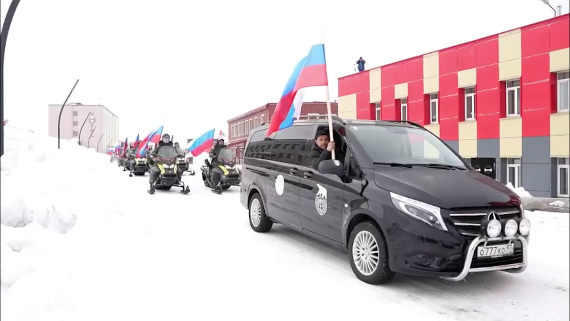 Russia conducts a 'military style' parade in Svalbard in 2023. - ABC News