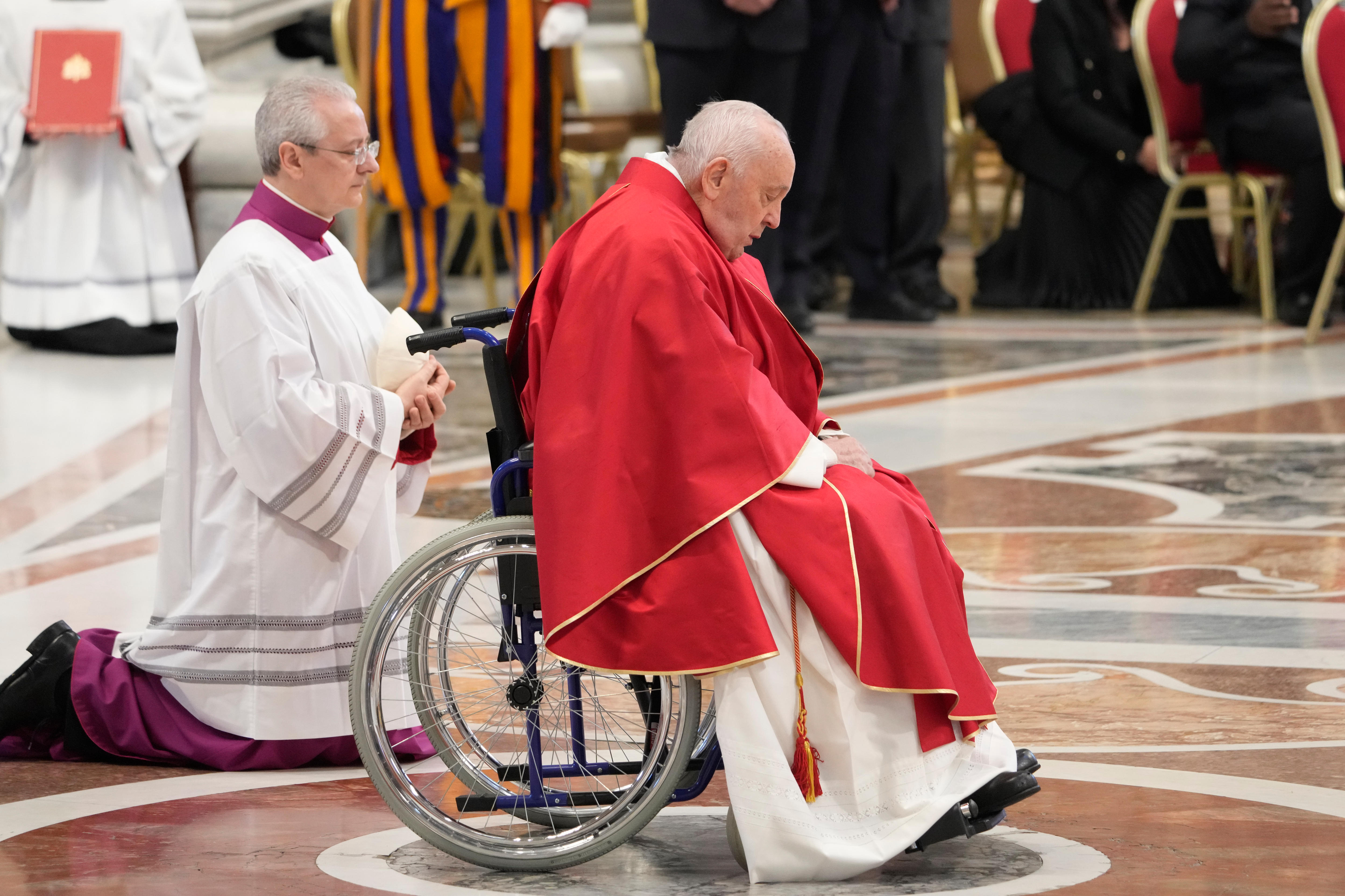 Pope presides over Easter Vigil service after pulling out of Good ...