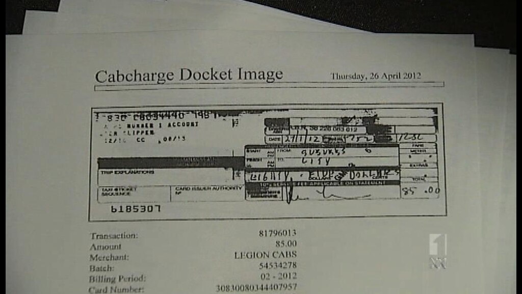 Slipper releases Cabcharge receipts - ABC News