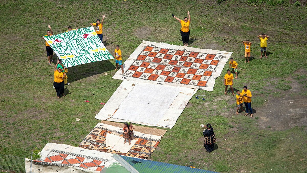 Australian army engineer welcomed home by Tongan family after volcanic ...
