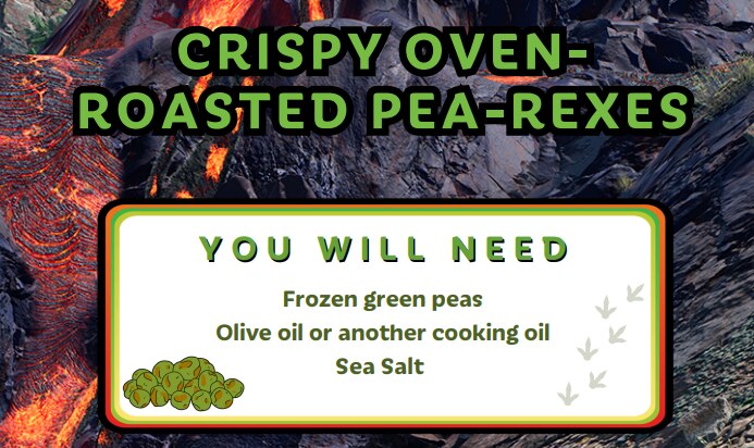 Crispy oven-roasted pea-rexes - ABC Kids