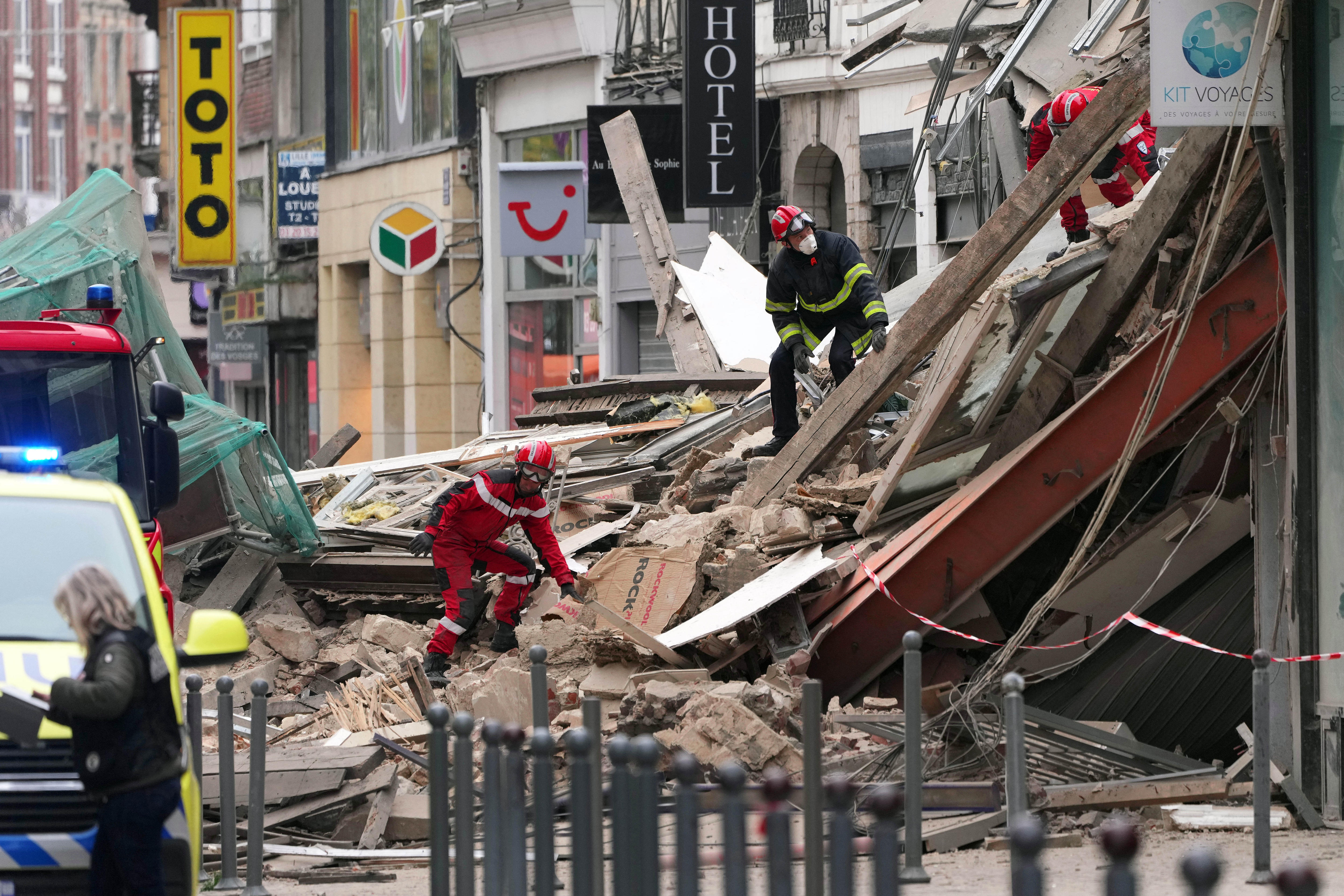 Two buildings collapse in French town of Lille, killing one person ...