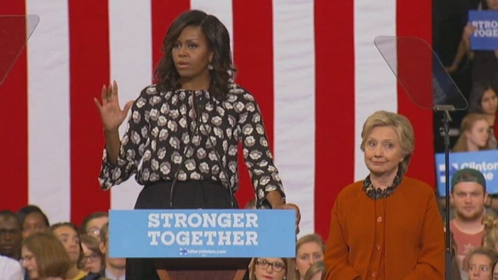 US election: Michelle Obama, Hillary Clinton appear at first joint ...