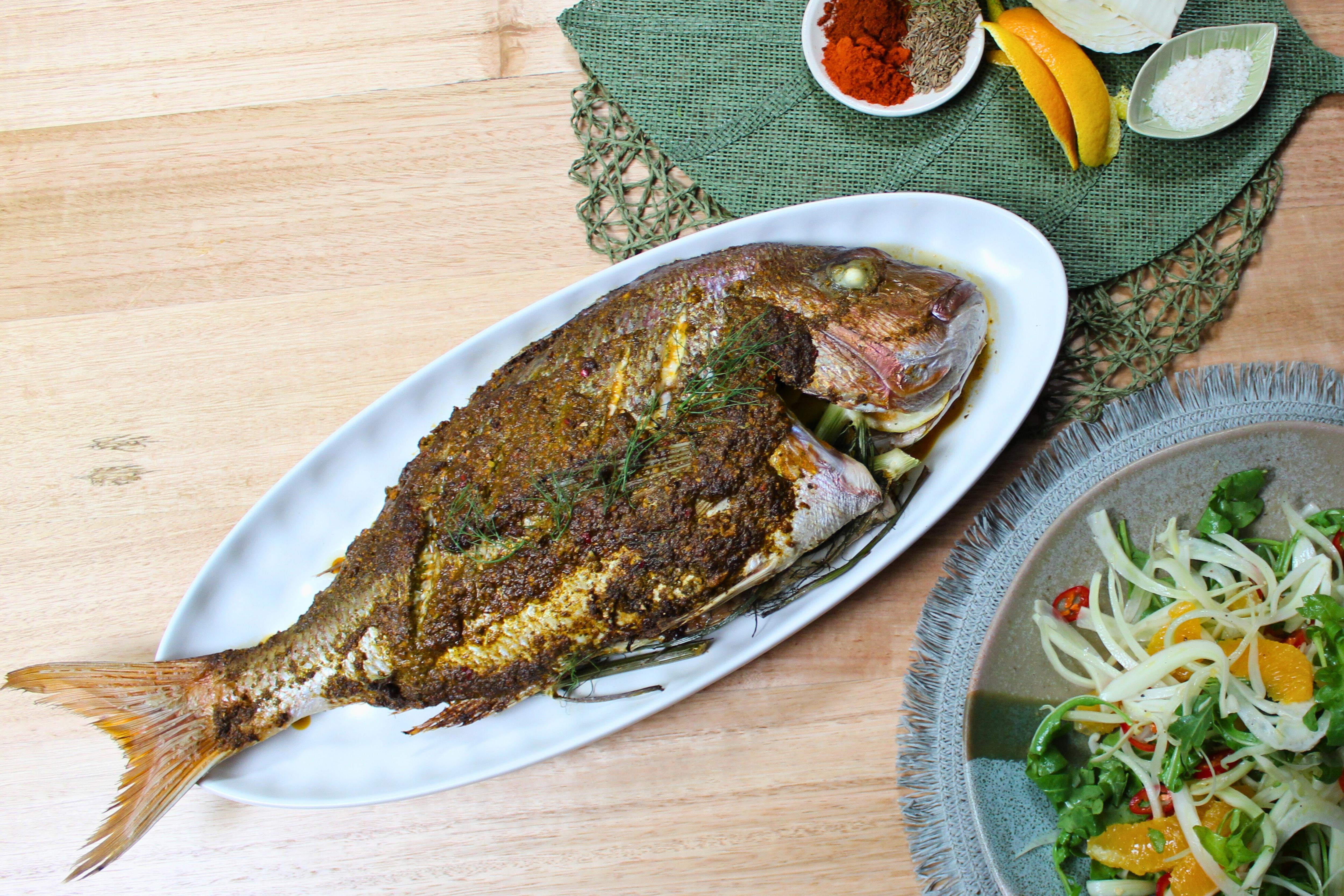 Whole roasted snapper with herby citrus marinade - ABC News