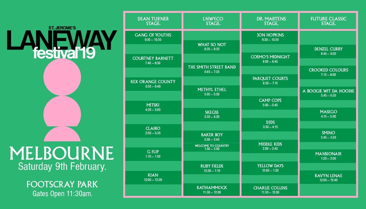 Check out the Laneway set times for 2019 - triple j