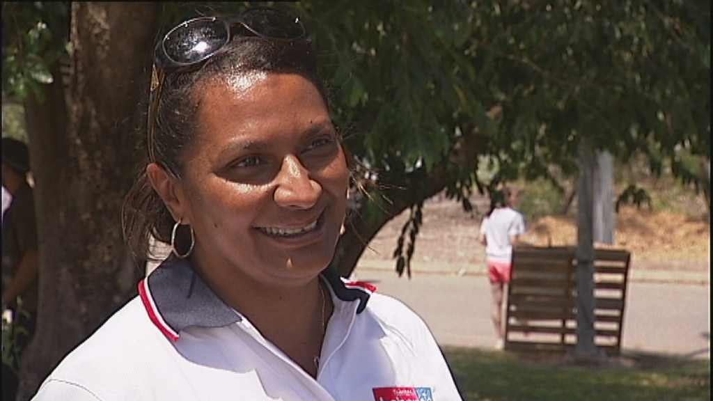 Nova Peris votes in gym named after her - ABC News