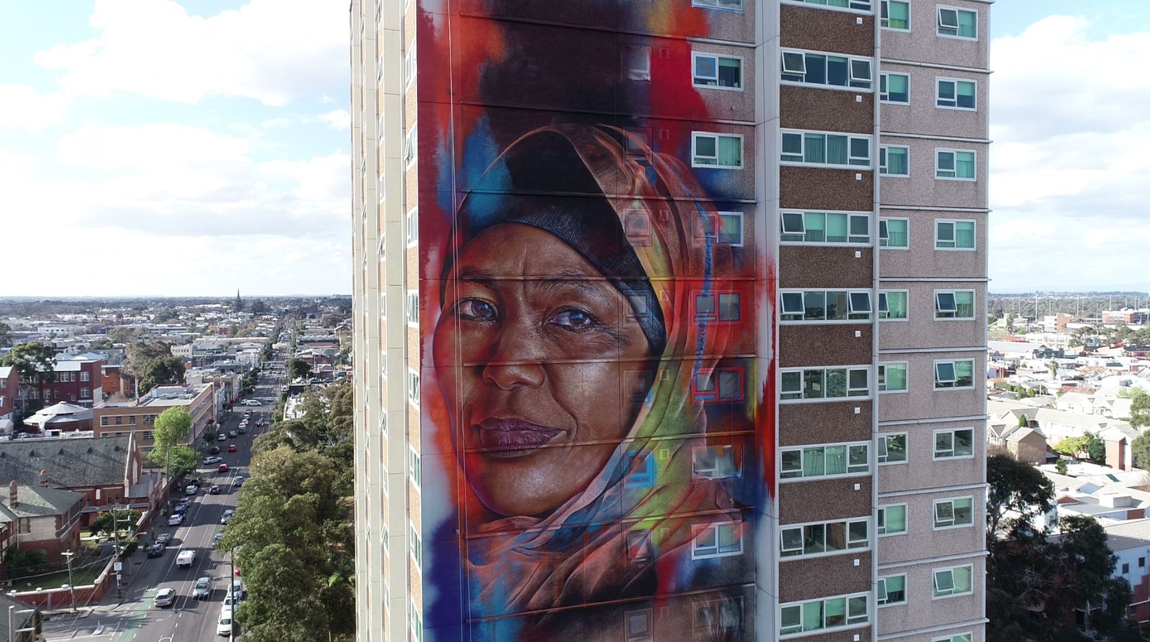 Melbourne public housing mural by Adnate the tallest in Southern ...