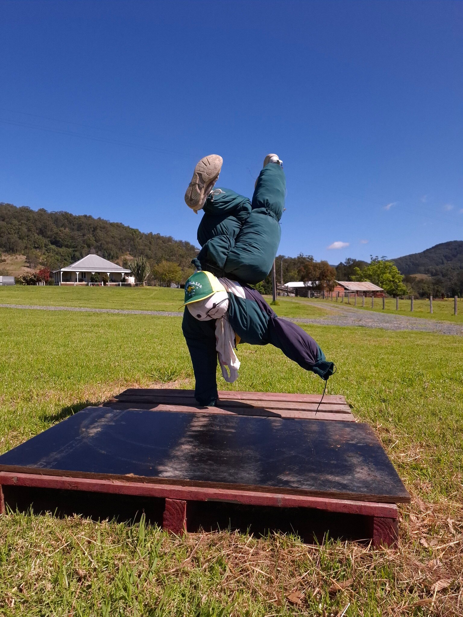 Rachel Gunn Raygun breakdancer scarecrow features at annual Wherrol ...