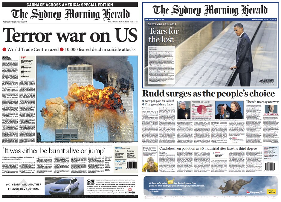 Then and now: September 11 front pages - ABC News