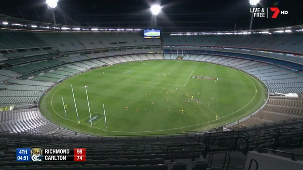 Tigers defeats Carlton in empty MCG stadium amid coronavirus crowd ban ...