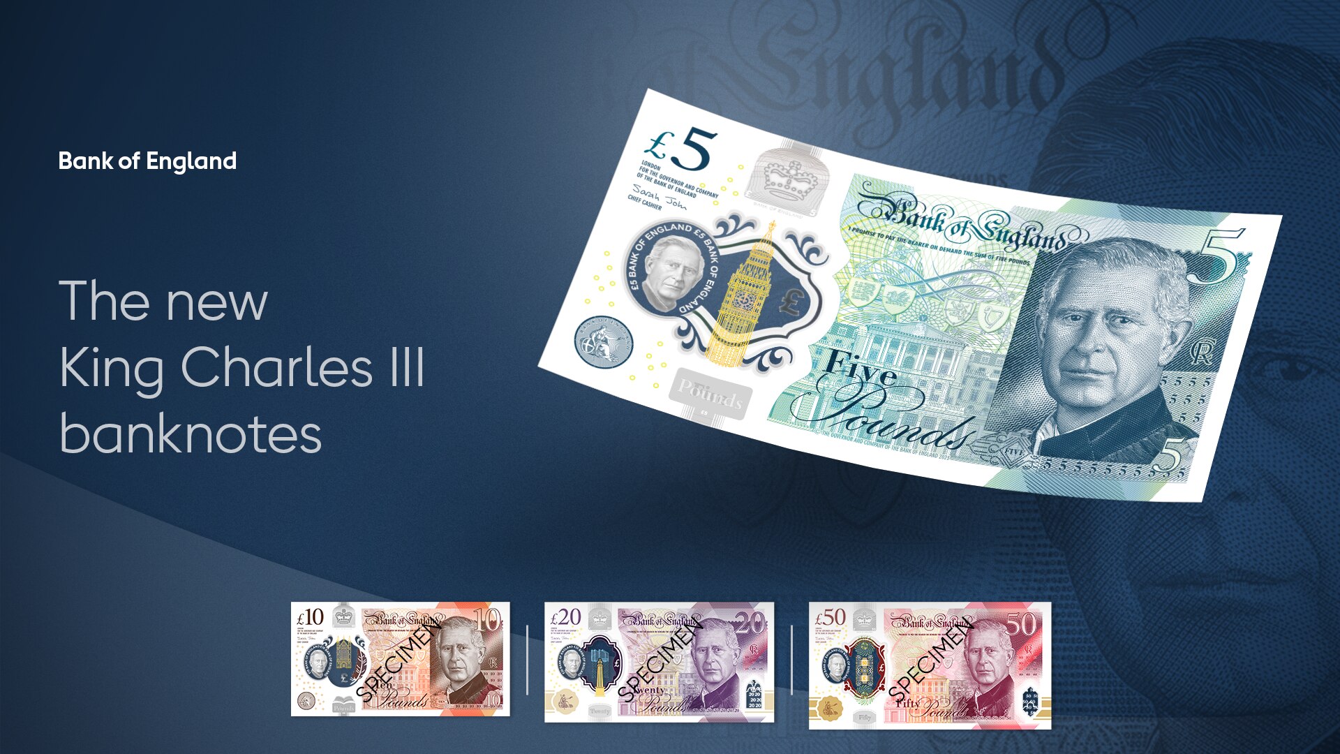 Bank of England unveils first pound notes featuring King Charles III ...