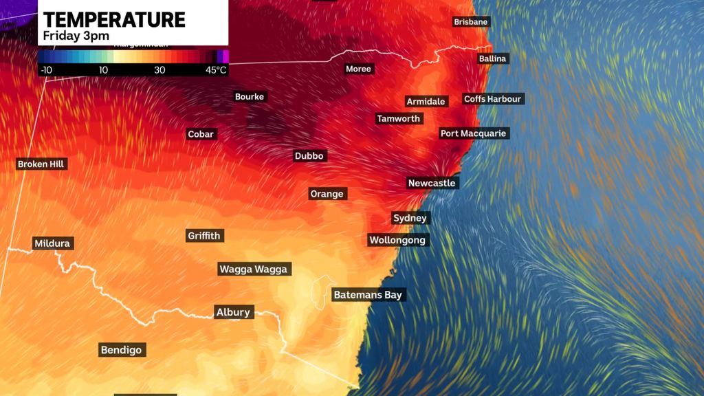 Southerly buster expected to bring relief to NSW on Friday - ABC News
