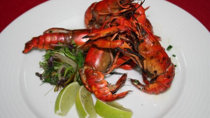Char Grilled Red claw yabbies with garlic butter and a anisata pickled ...