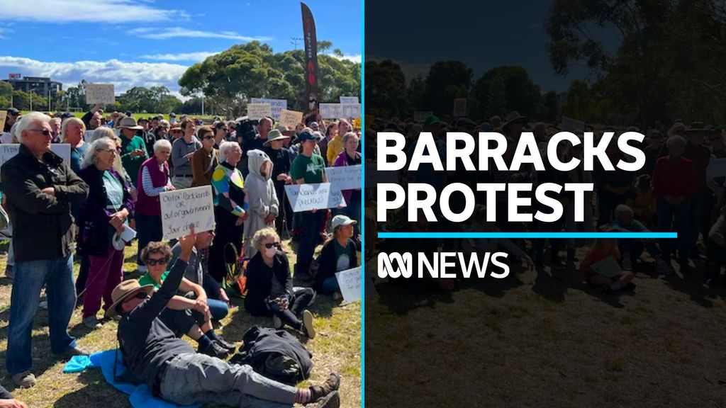 Hundreds gather to oppose plan to build police barracks - ABC News