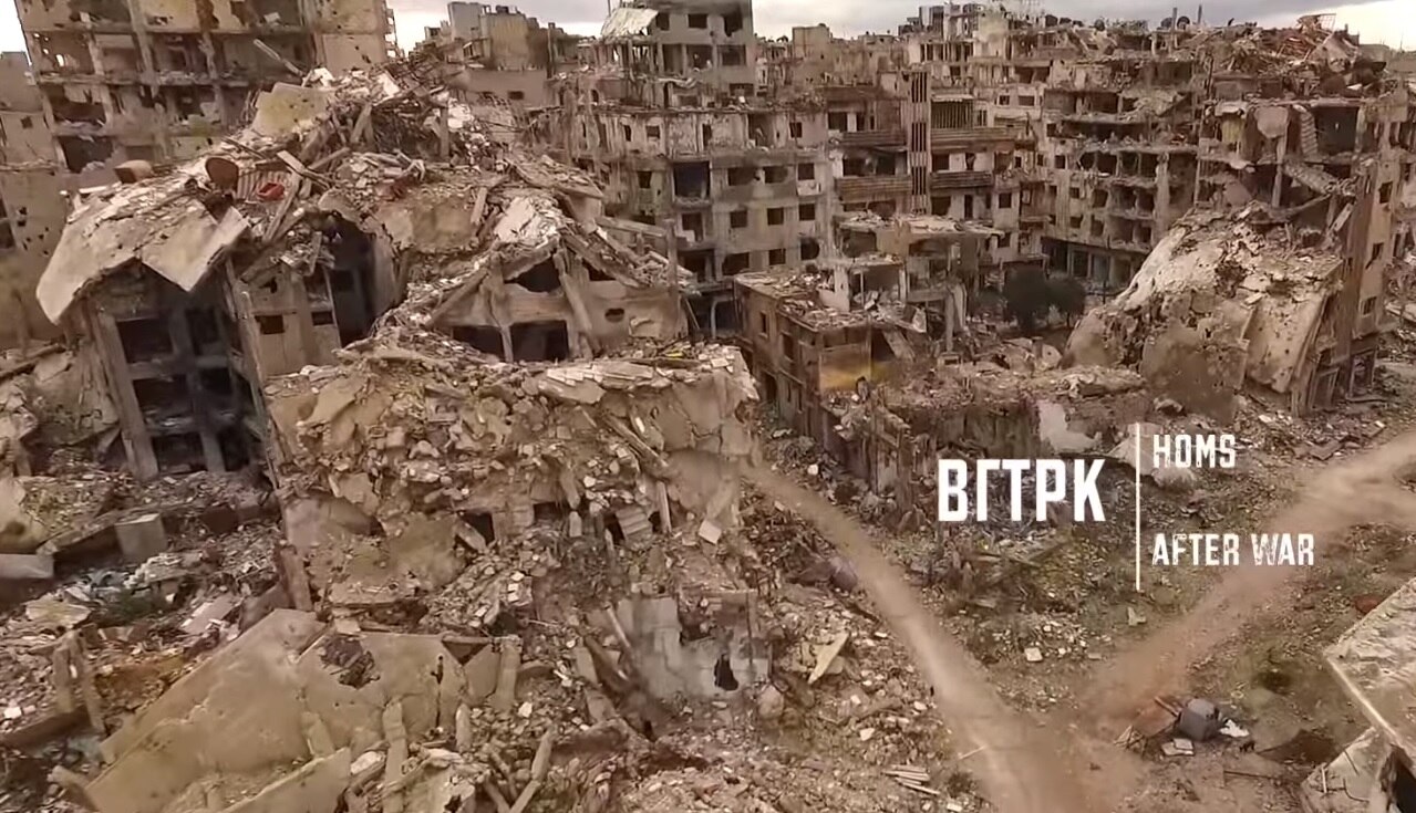 Homs destroyed: Drone vision shows completely abandoned ruins of Syrian ...